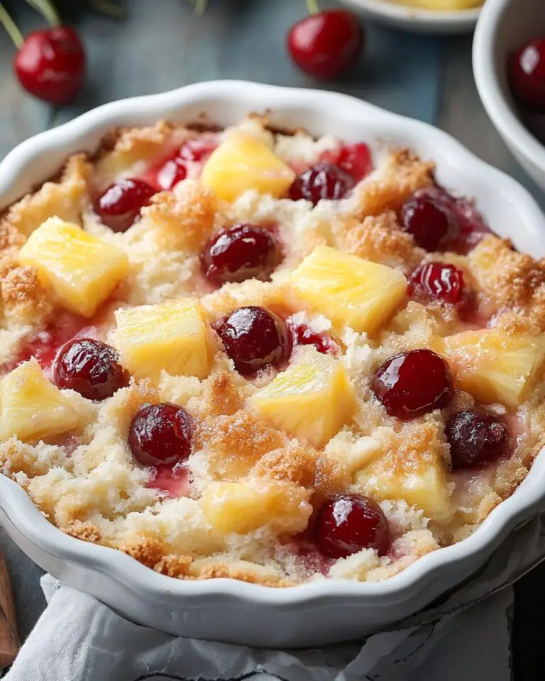 Warm & Gooey Cherry Pineapple Crumble Cake