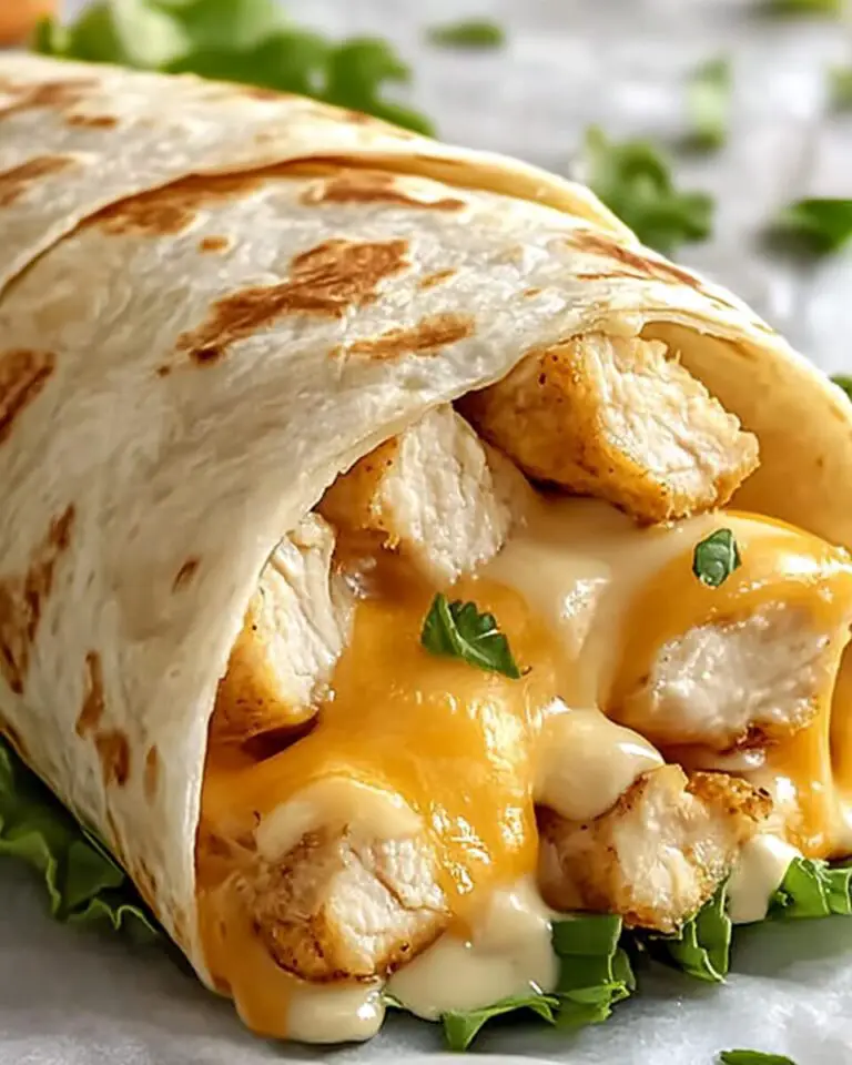 Crispy Garlic Chicken & Cheese Melts in a Tortilla Hug