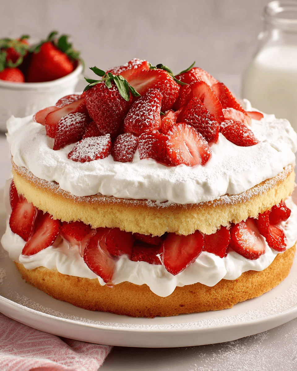 Buttery Vanilla Shortcake with Whipped Cream & Fresh Strawberries